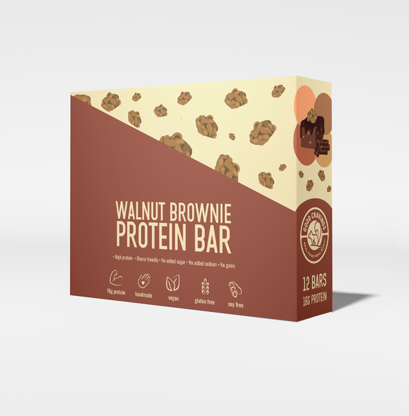 Walnut Brownie Raw Vegan Protein Bar | Good Cravings